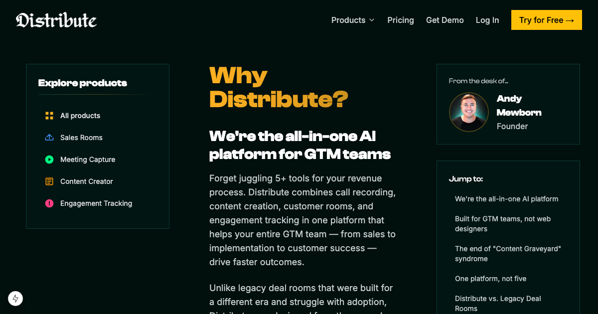 Why Distribute? | Distribute | The AI Deal Room | Distribute